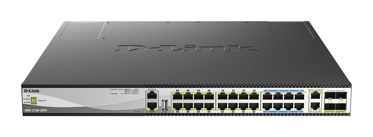 DMS-3130-30PS, DMS-3130-30TS 30-Port Layer 3 Stackable Multi-Gigabit Managed PoE Switch Series ...