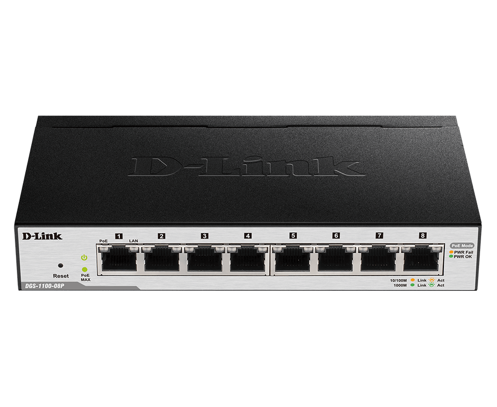 DGS-1100-08P 8-Port Gigabit PoE Smart Managed Switch | D-Link