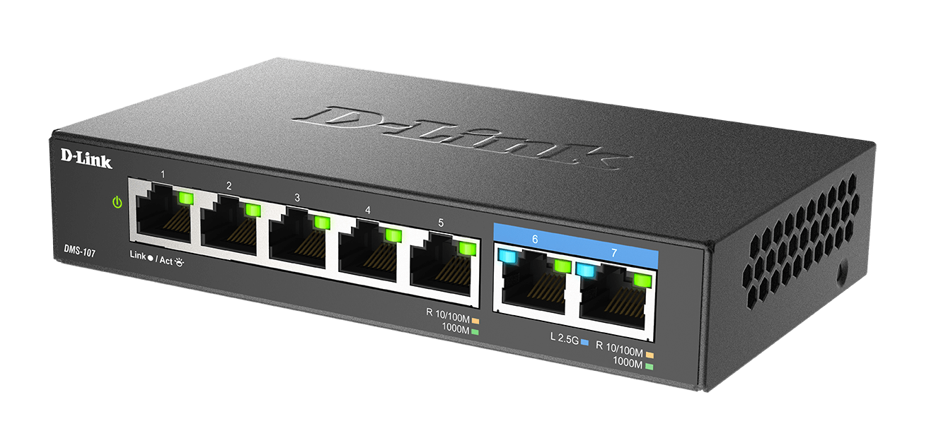 DMS-107 Switch Multi Gigabit sin gestión de 7 puertos | D-Link España
