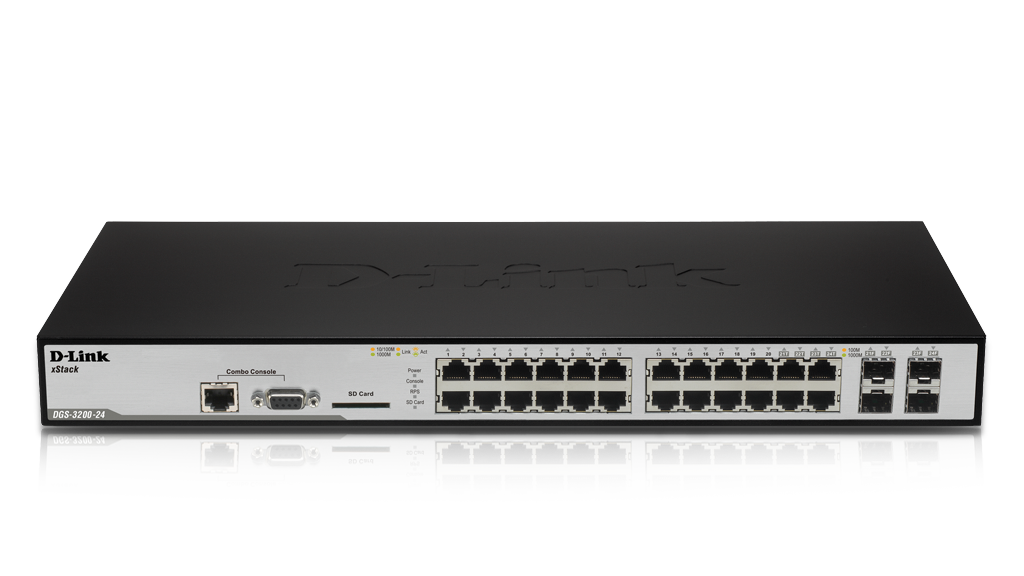 DGS-3200-24 xStack 20-port Layer 2 Security Gigabit Switch, with 4 ...