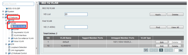 How to Configure VLANs – Example (HTTP and CLI) DGS-1510-Series